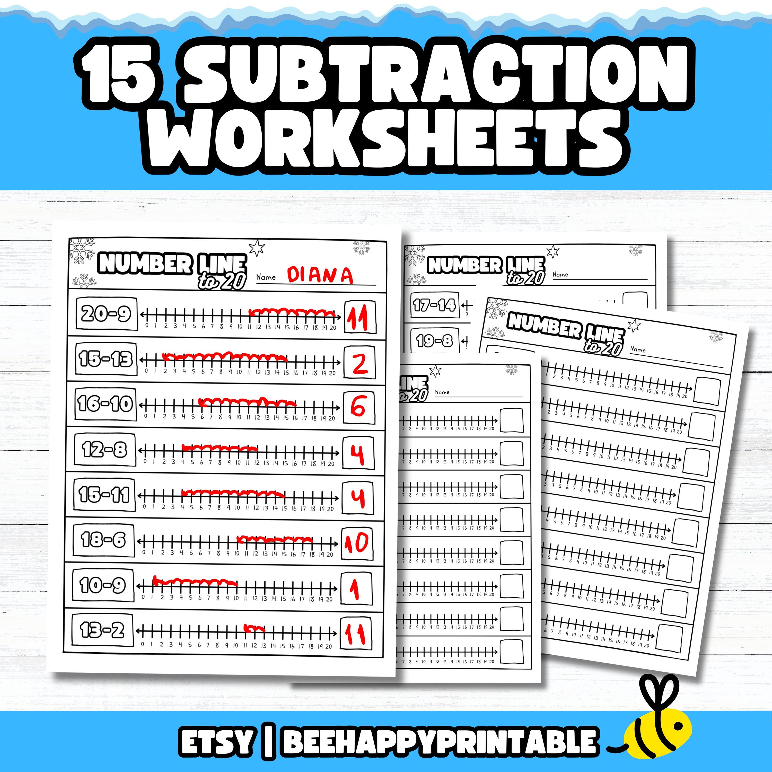Winter Number Line to 20, Number Line Addition and Subtraction Within ...