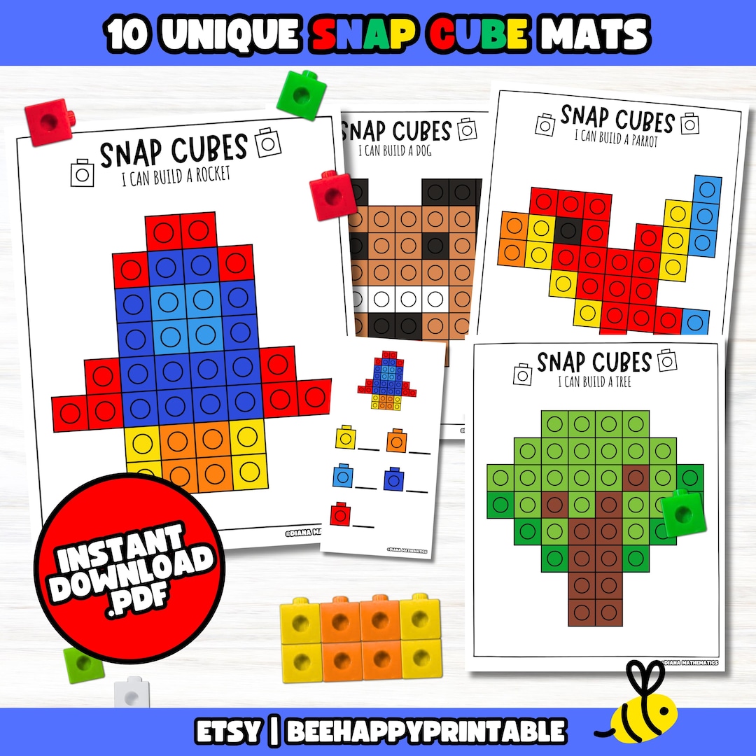 Snap Blocks Cards, Snap Cube Task Cards, Snap Cube Mats, Connecting ...