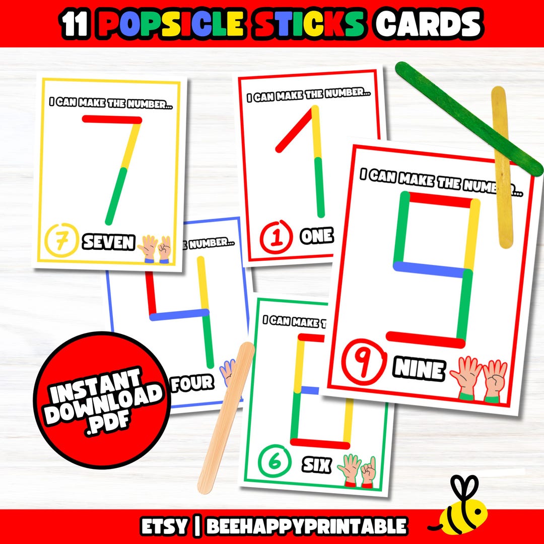 Popsicle Sticks Numbers Activity Game, Numbers 0-10, Popsicle Sticks ...