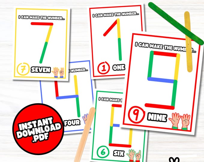 Popsicle Sticks Numbers Activity Game, Numbers 0-10, Popsicle Sticks ...