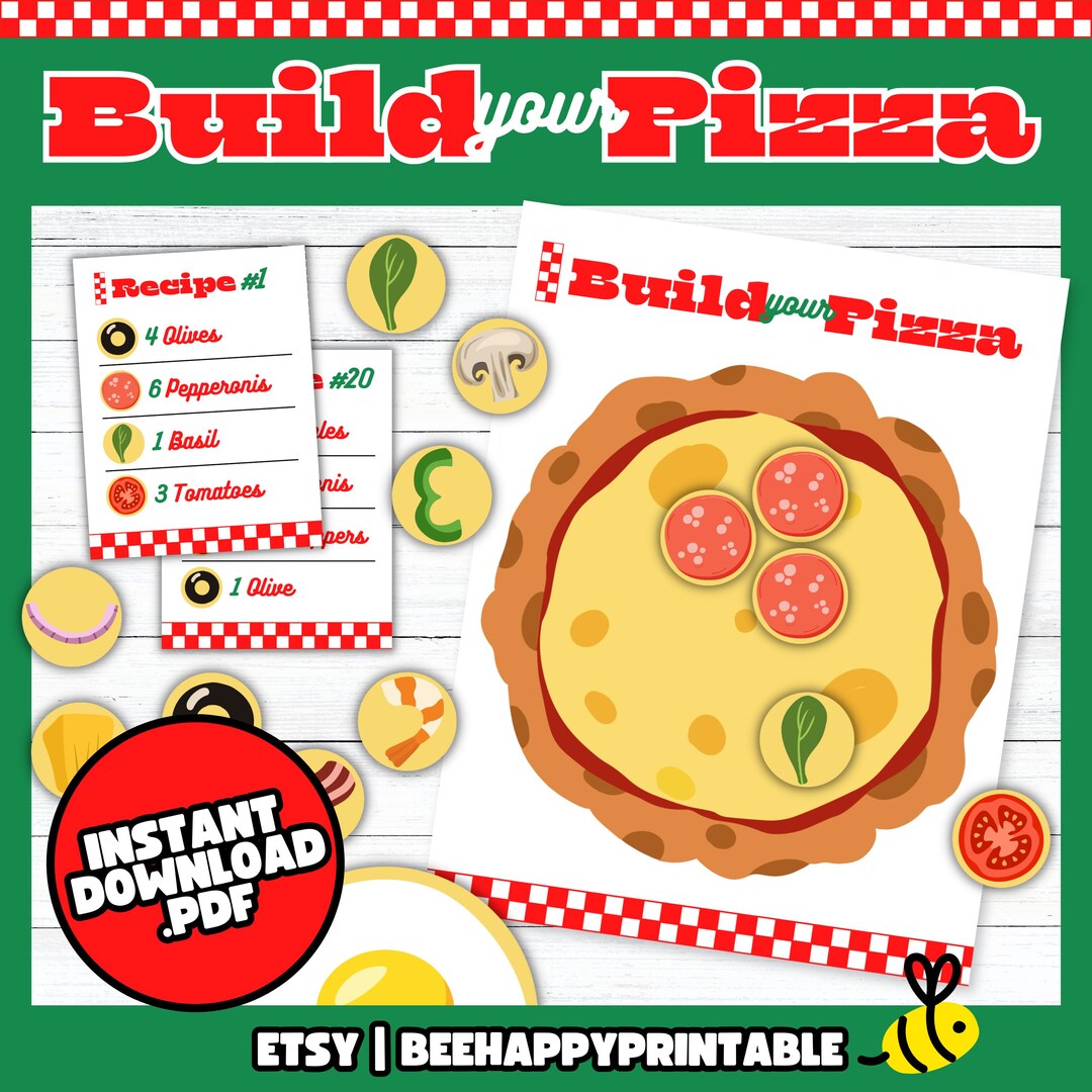 Build Your Pizza Game, Numbers & Counting Activity for Kids, Maths ...