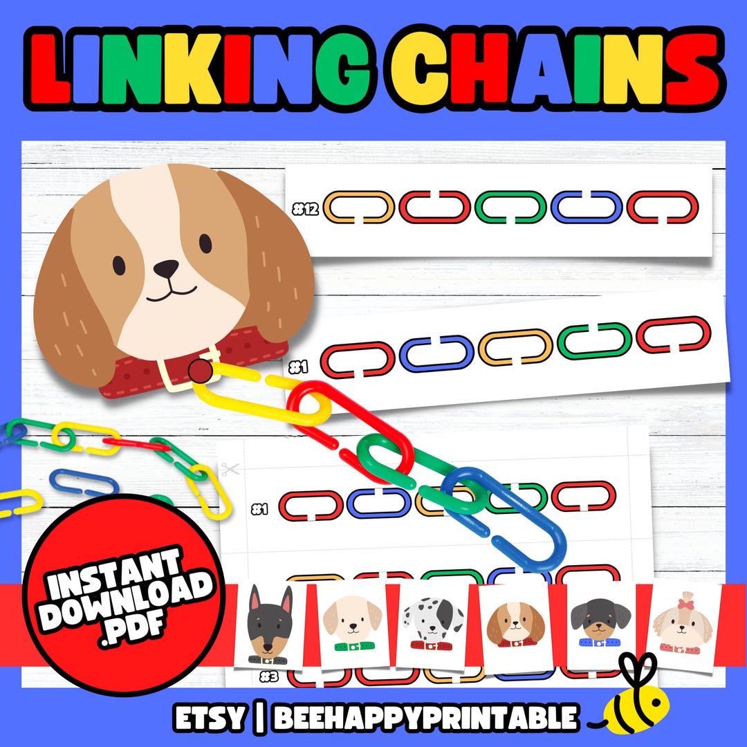 Linking Chains, Number Sense, Color Pattern, Maths Printable Game ...