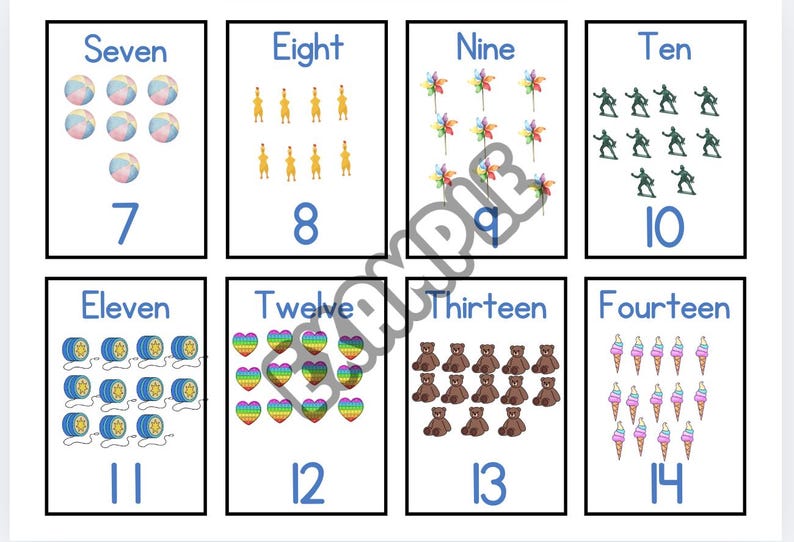 Digital Download Number Flashcards 1-20 - Etsy