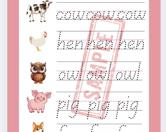Workbook Farm Animals - Digital File - Etsy Canada