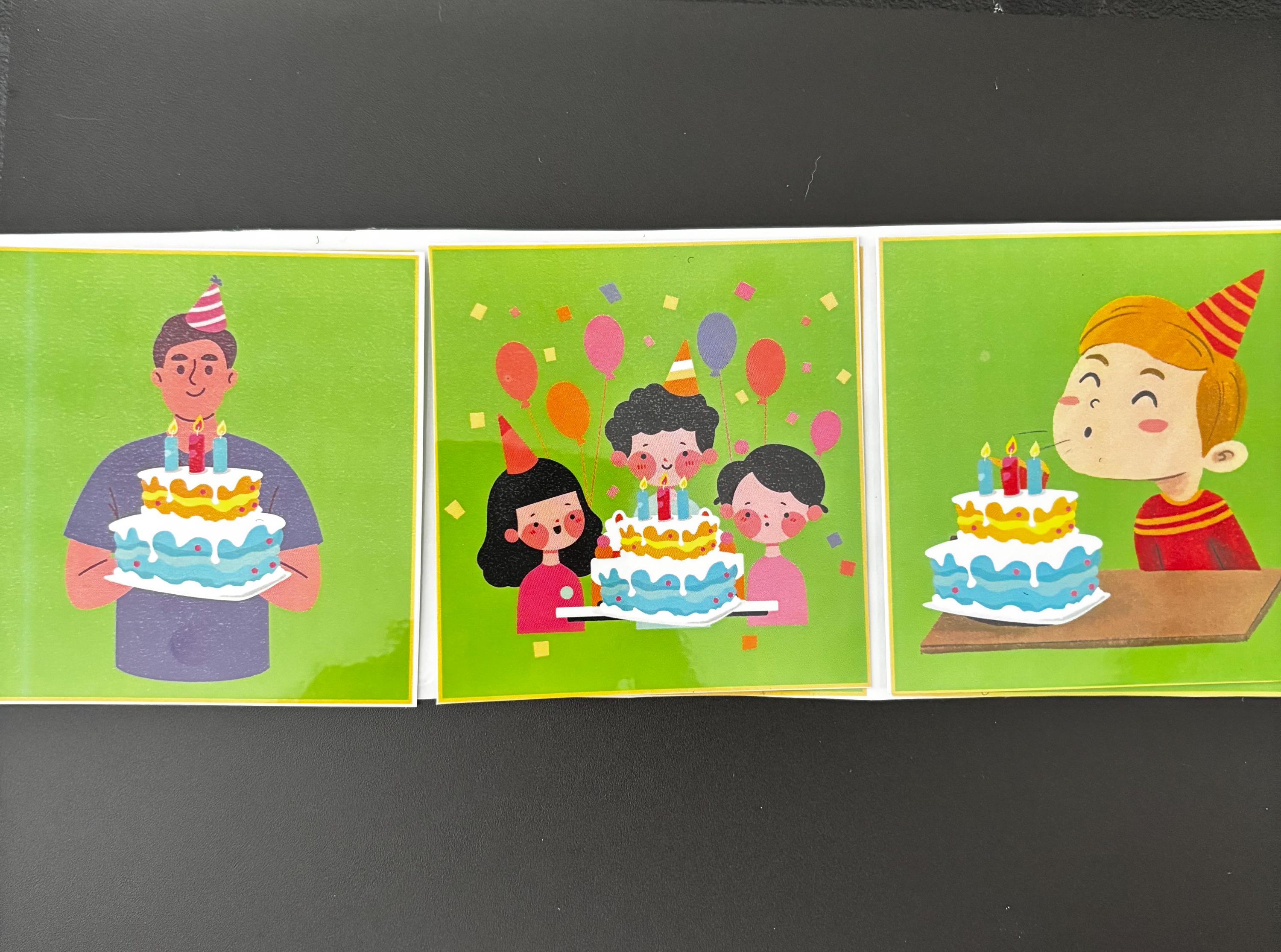 Three Step Sequencing Cards- Birthday - Etsy