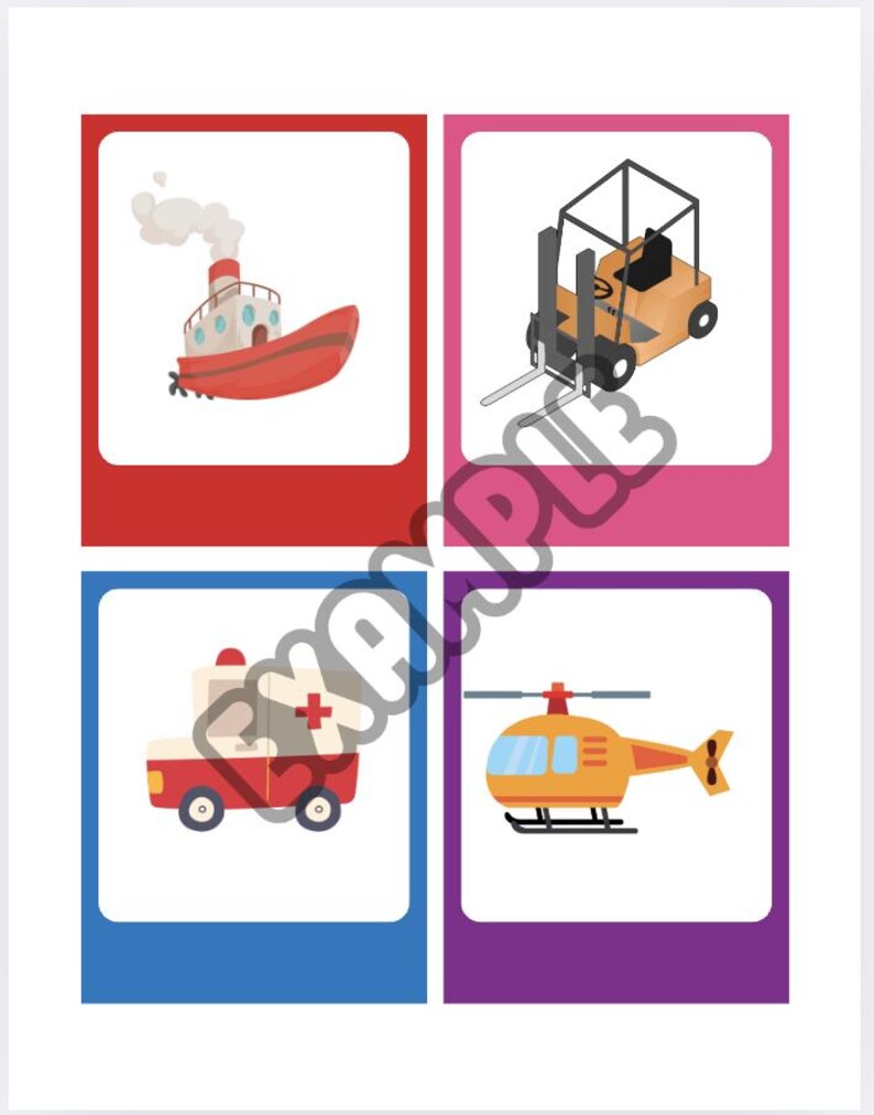 ABA Vehicles Flashcards - Etsy
