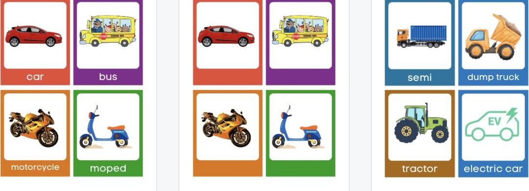 ABA Vehicles Flashcards - Etsy