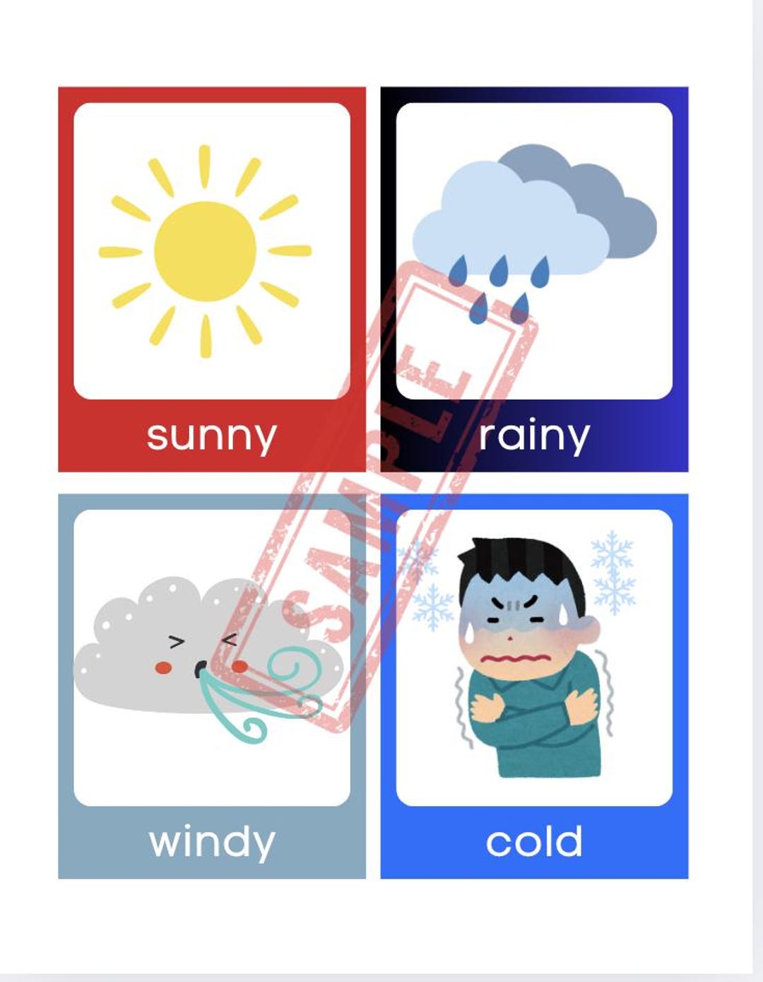 ABA Weather Flashcards - Etsy