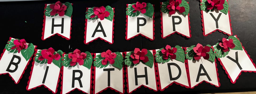 Plumeria Birthday Banner - Etsy