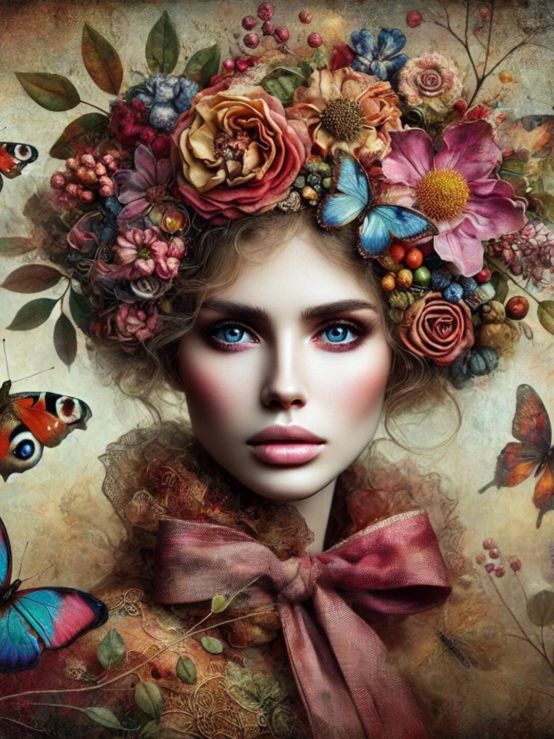 Paper Flower Girl: A Custom, Personalized Painting of Your Loved One's ...