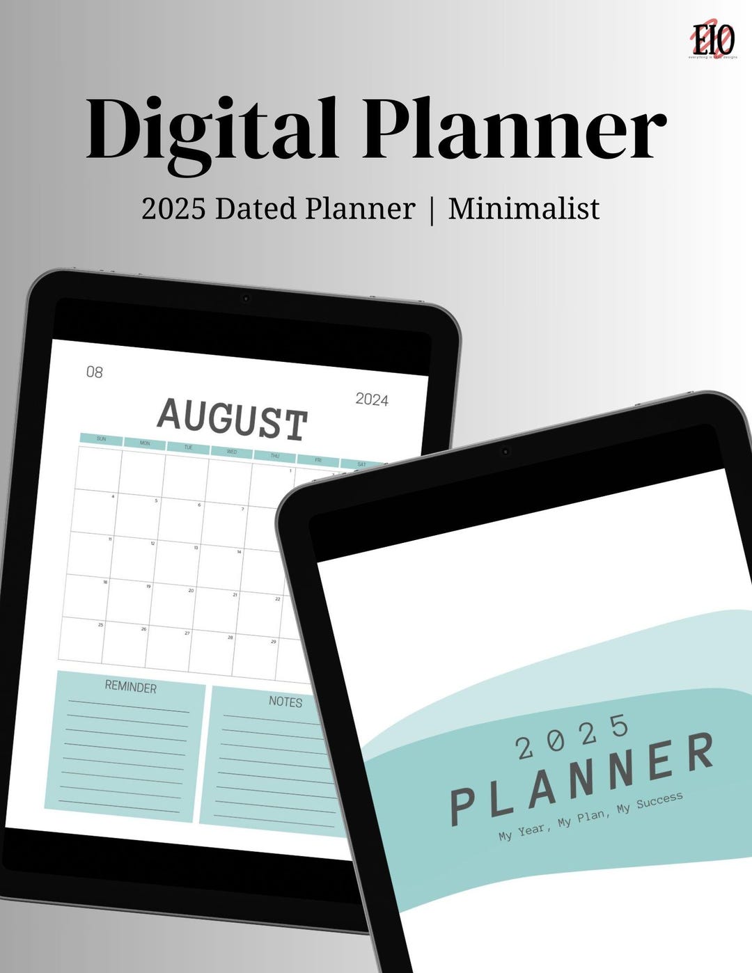 2025 Dated Planner Light Blue Minimalist Monthly, Weekly, & Daily ...