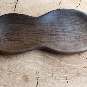 Hand Carved Bog Oak Curved Oval Bowl - Large Rustic Centerpiece ...