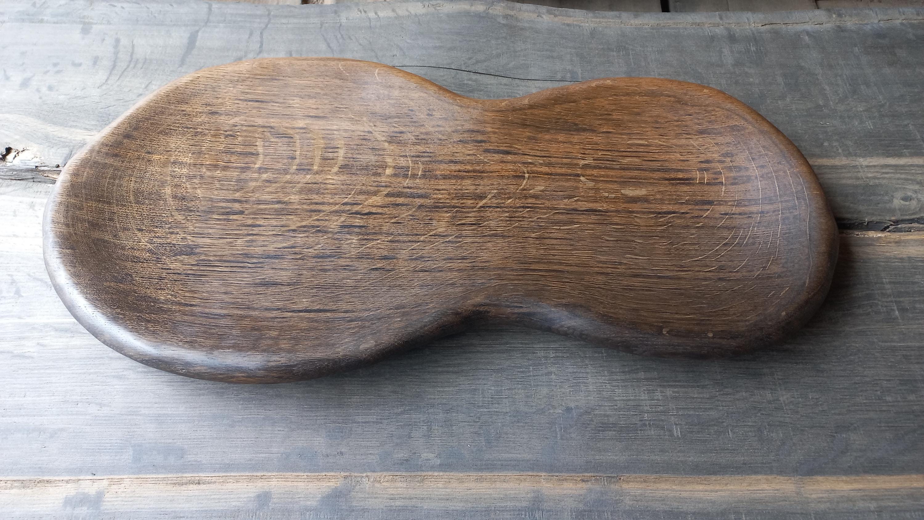 Hand Carved Bog Oak Curved Oval Bowl - Large Rustic Centerpiece ...