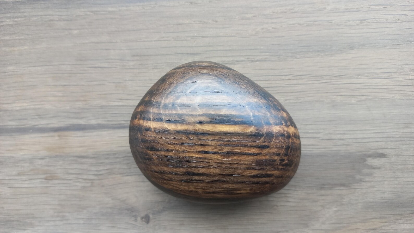 Hand Carved Bog Oak Worry Stone - Petrified Wood Palm Massager - Etsy