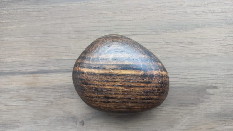 Hand Carved Bog Oak Worry Stone - Petrified Wood Palm Massager - Etsy