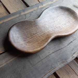 Hand Carved Bog Oak Curved Oval Bowl - Large Rustic Centerpiece ...