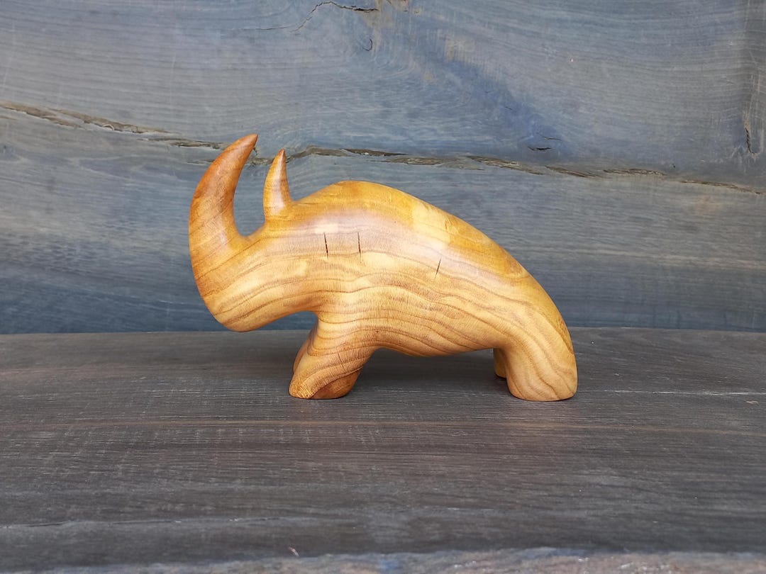 Miniature Figurine ''the Rhino'' Little Animal Sculpture Minimalistic ...