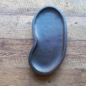 Hand Carved Bog Oak Curved Oval Bowl - Large Rustic Centerpiece ...