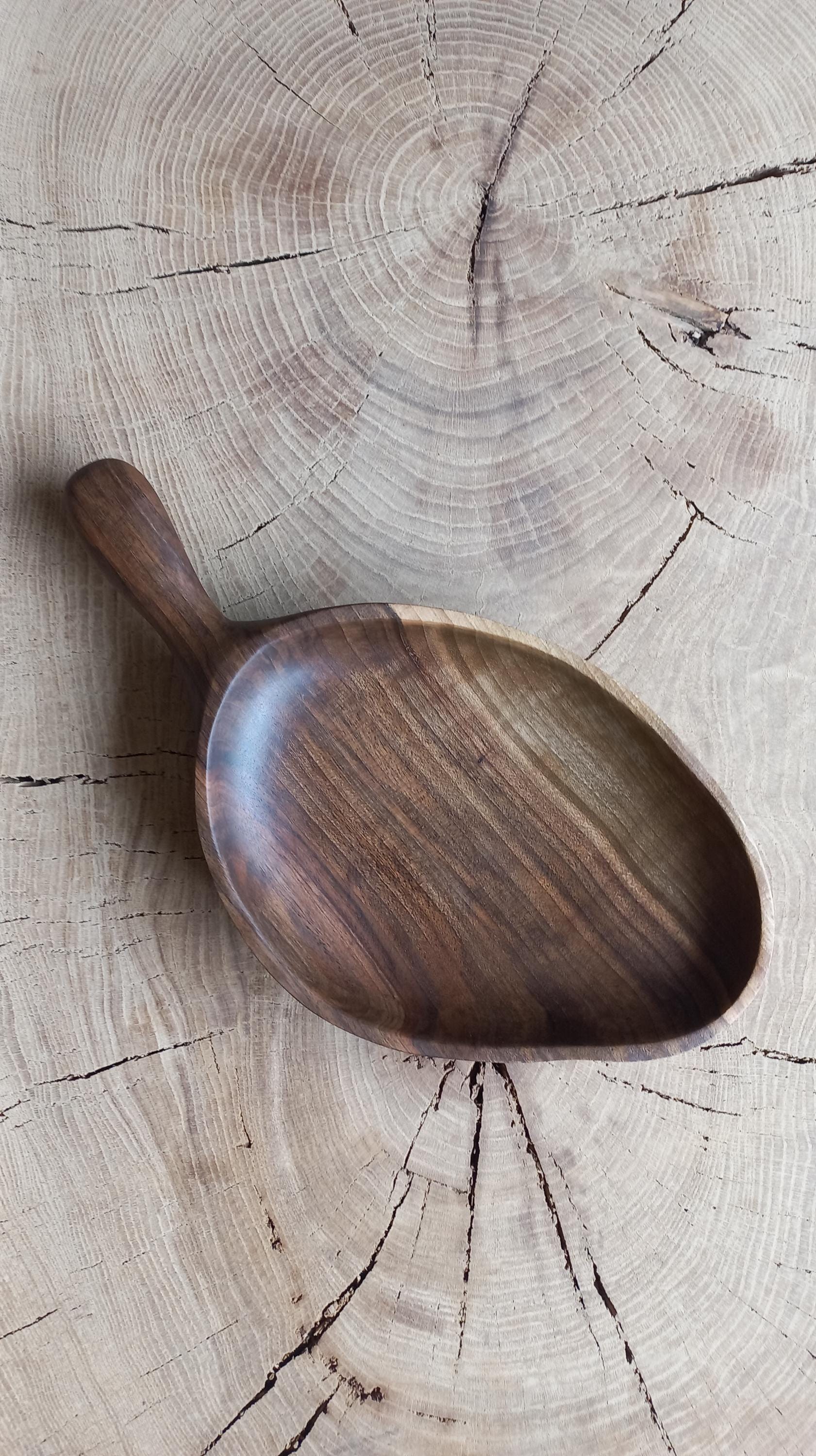 Hand Carved Walnut Bowl: Rustic Kitchen Decor, Wooden Centerpiece (13x7 ...