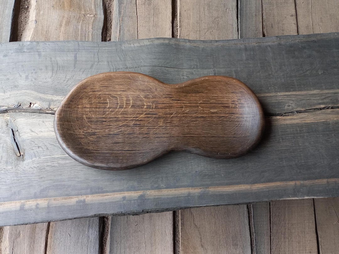 Hand Carved Bog Oak Curved Oval Bowl - Large Rustic Centerpiece ...