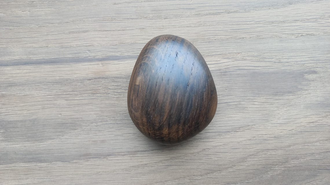 Hand Carved Bog Oak Worry Stone - Petrified Wood Palm Massager - Etsy