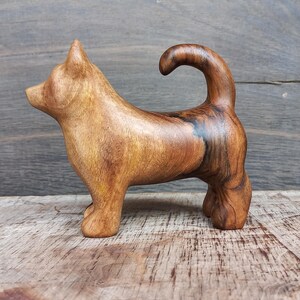 Hand Carved Walnut Dog Figurine: Minimalist Wooden Shepherd Statue - Etsy