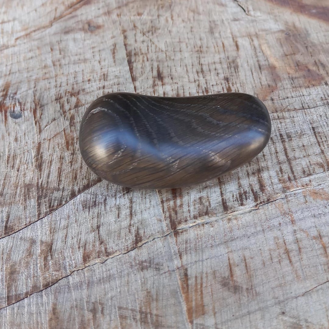 Hand Massager - Bog Oak Wood Worry Stone - Zen Stone - Meditation Wood ...