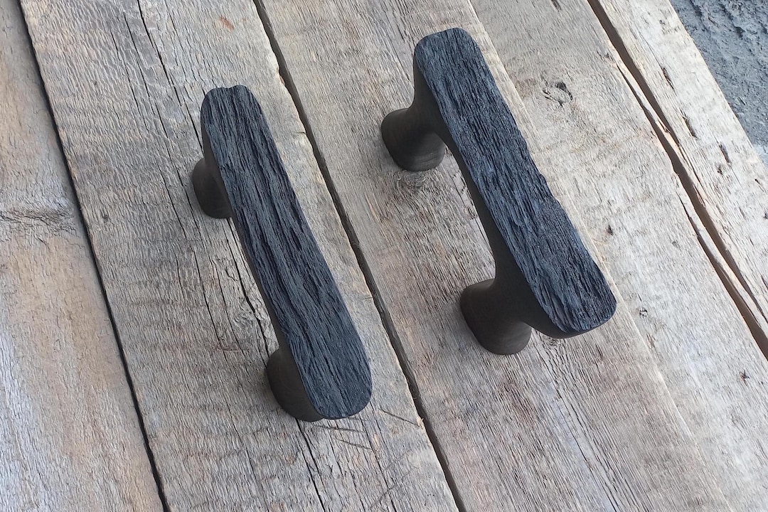 Hand Carved Bog Oak Door Handle: Rustic Live Edge Hardware - Etsy