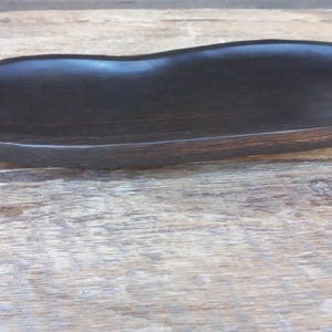 Hand Carved Bog Oak Curved Oval Bowl - Large Rustic Centerpiece ...