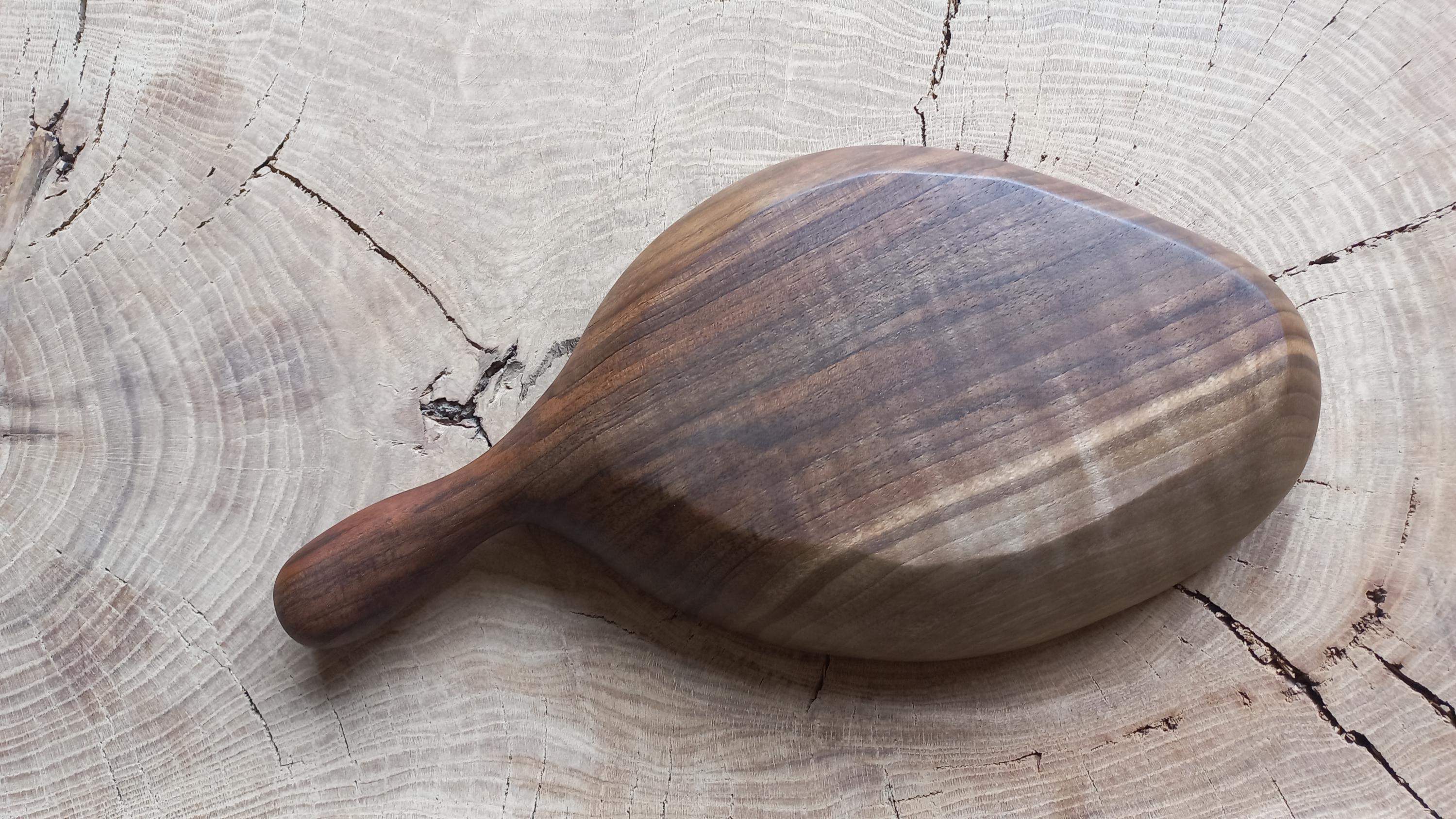Hand Carved Walnut Bowl: Rustic Kitchen Decor, Wooden Centerpiece (13x7 ...
