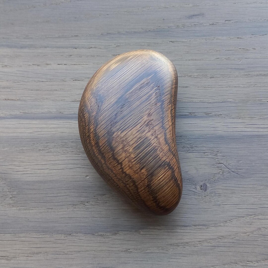 Hand Carved Bog Oak Worry Stone - Sensory Palm Stone - Etsy