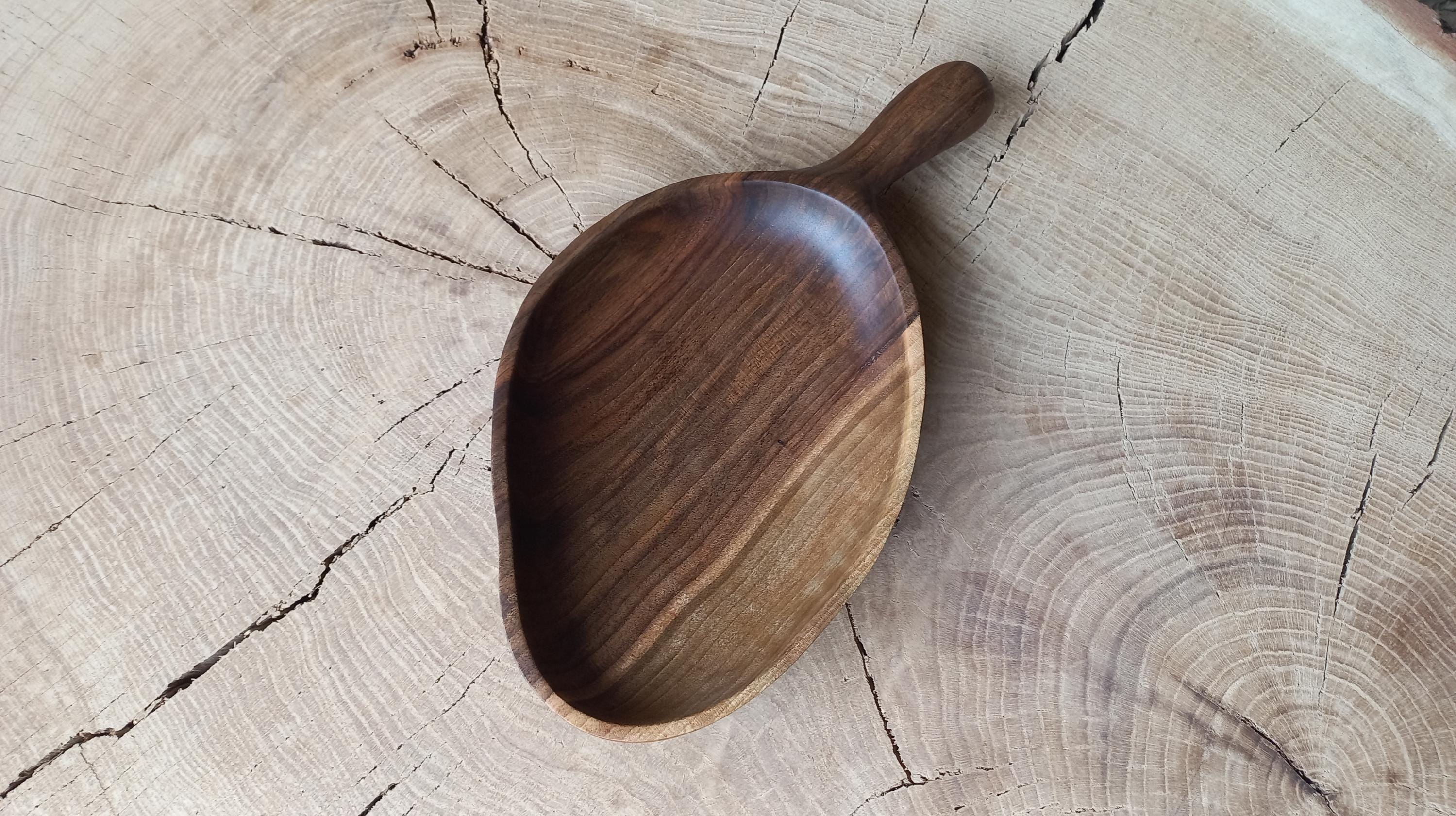 Hand Carved Walnut Bowl: Rustic Kitchen Decor, Wooden Centerpiece (13x7 ...