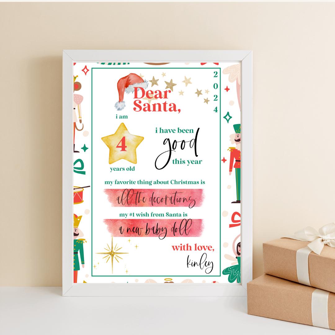 Christmas Wish List Printable, Letter to Santa, Christmas Printable for ...