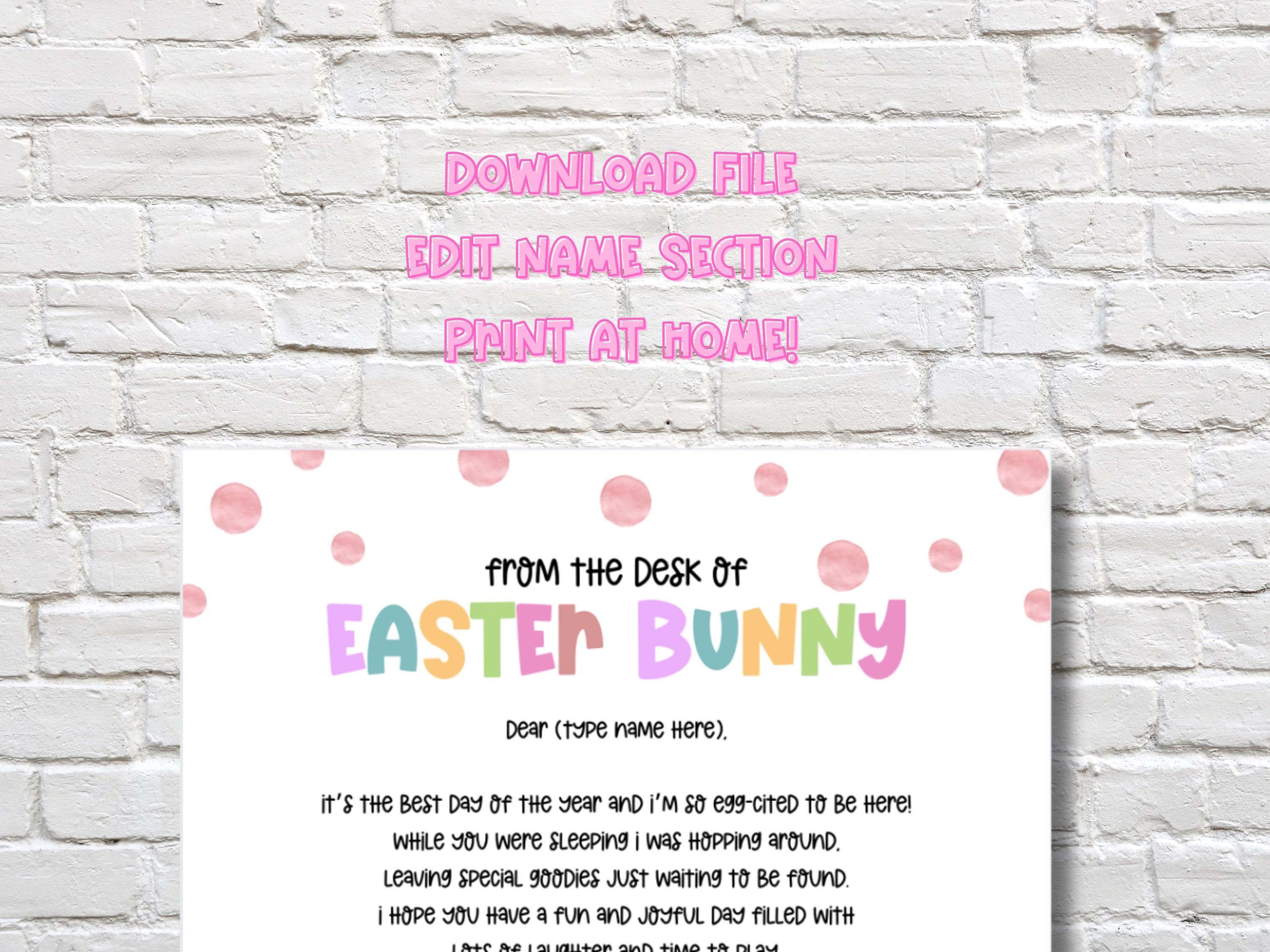 EDITABLE Letter From Easter Bunny, Colorful Printable Easter Letter ...