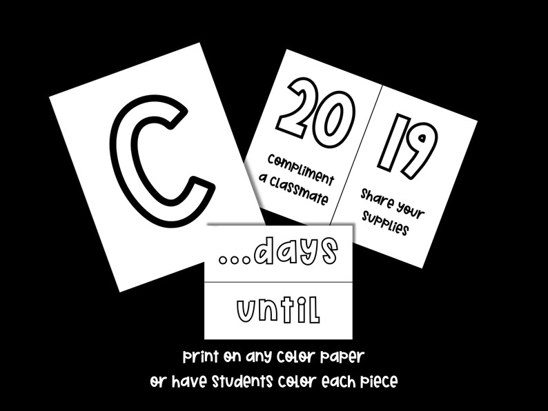 Kindness Countdown Calendar | Classroom Bulletin Board Kit (PDF) - Etsy