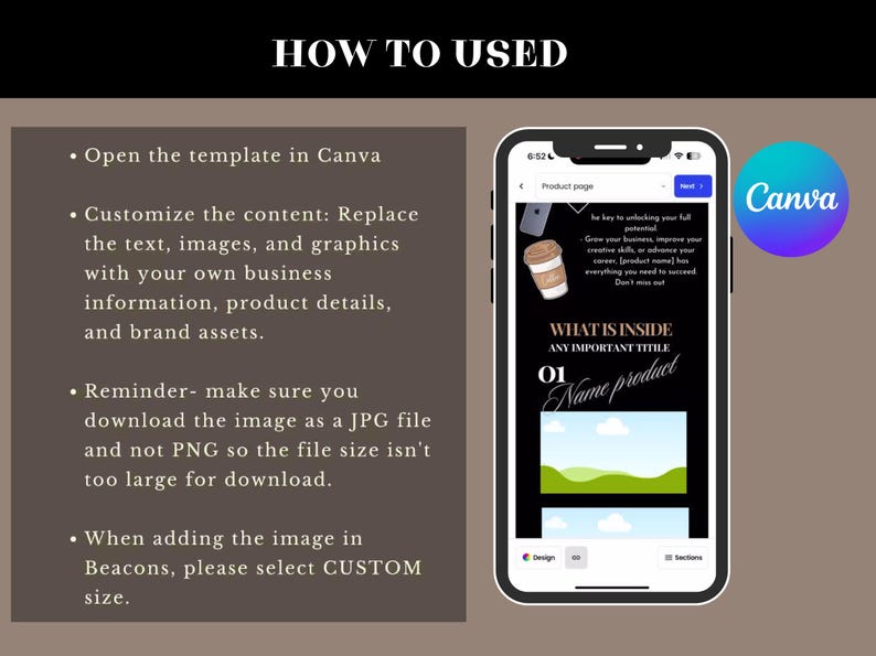 Beacons Sales Page Canva Template: Modern Design - Etsy