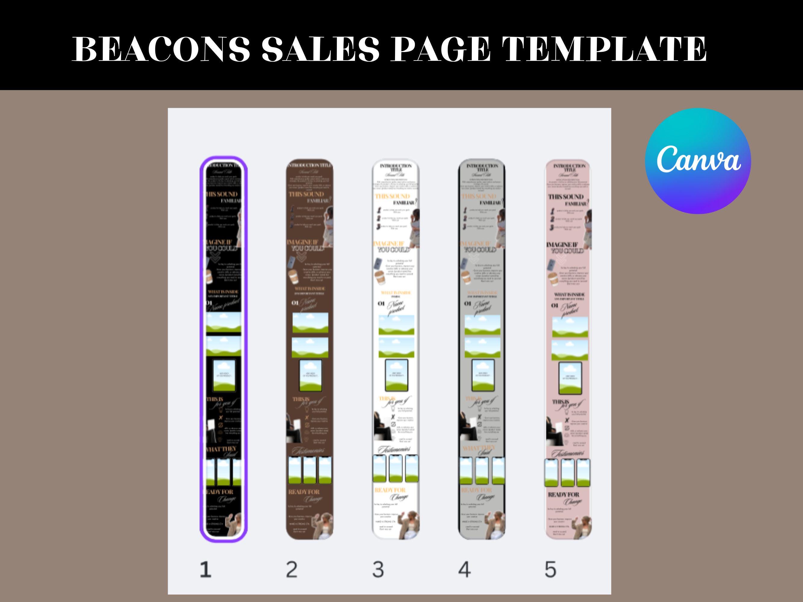 Beacons Sales Page Canva Template: Modern Design - Etsy