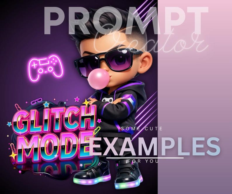 AI Text Prompt Generator | Neon Gradient 3D Typography (digital ...