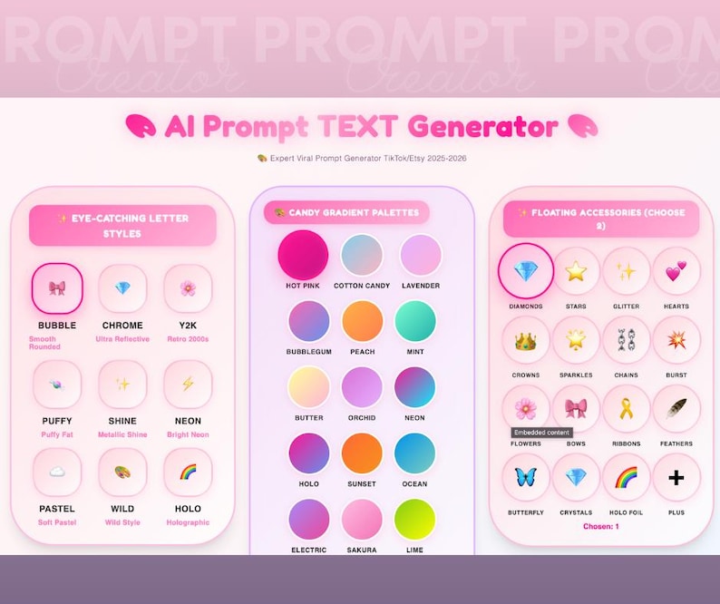 AI Text Prompt Generator | Neon Gradient 3D Typography (digital ...