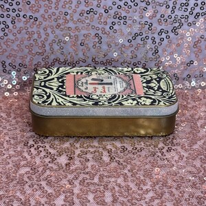 Pretty Parcel Decorated Mint Tin Jewelry Box Gold Hinged Storage Box ...