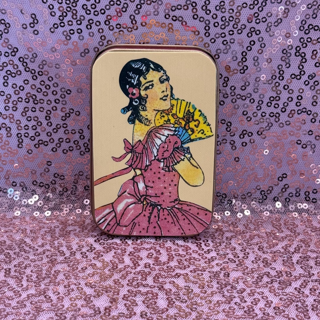 Pretty Parcel Decorated Mint Tin Jewelry Box | Gold Hinged Storage Box ...