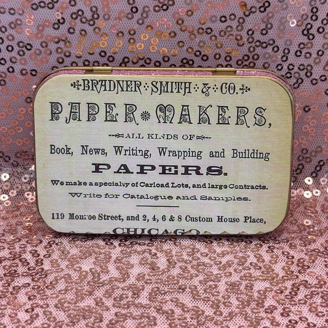 Pretty Parcel Decorated Mint Tin Jewelry Box Gold Hinged Storage Box ...