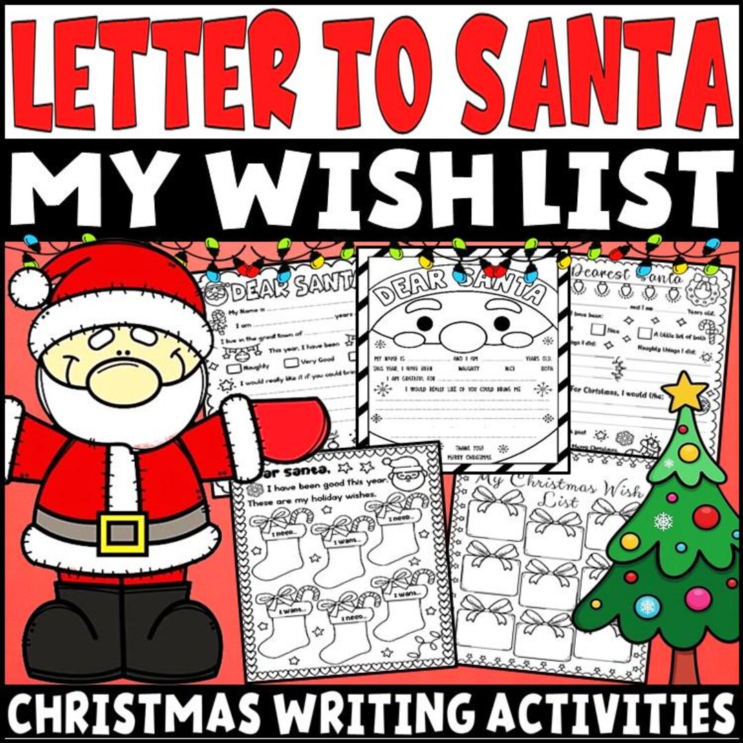 Printable Letter to Santa Claus Christmas Wish List Santa Letter ...