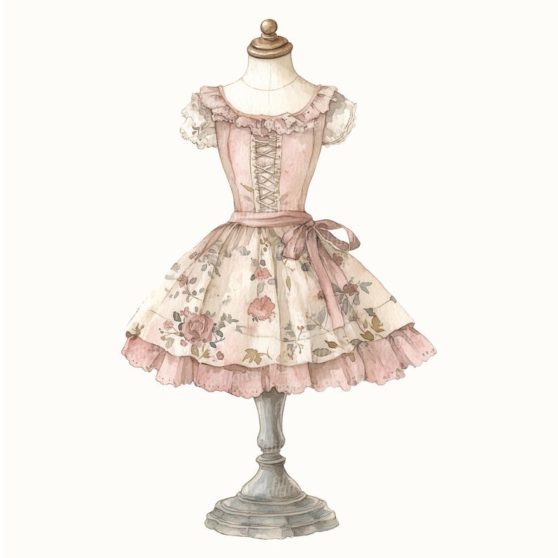 Vintage Sewing 20 PNG Clipart: Watercolor Shabby Chic Images, Scissors ...