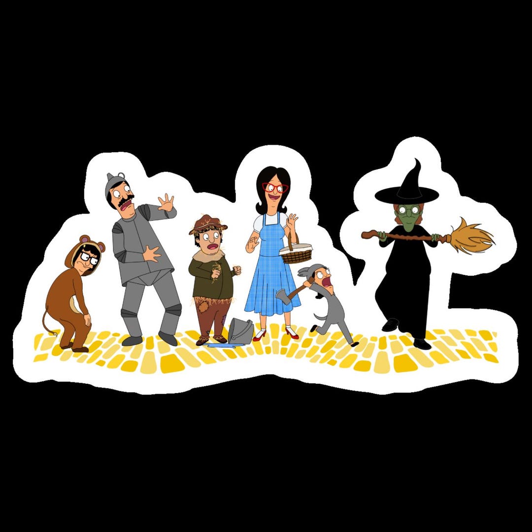 Bob's Burgers in the Wizard of Oz Sticker Decal 3x3 Funny Parody ...