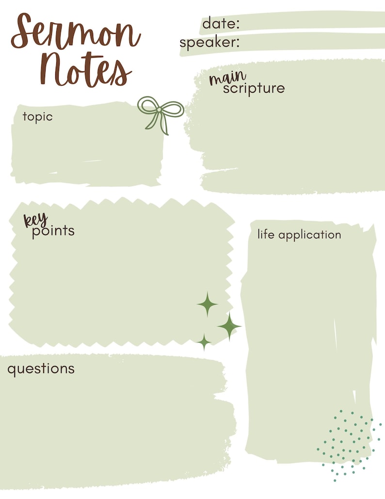 Sermon Notes Templates - Digital Download/compatible With Goodnotes ...