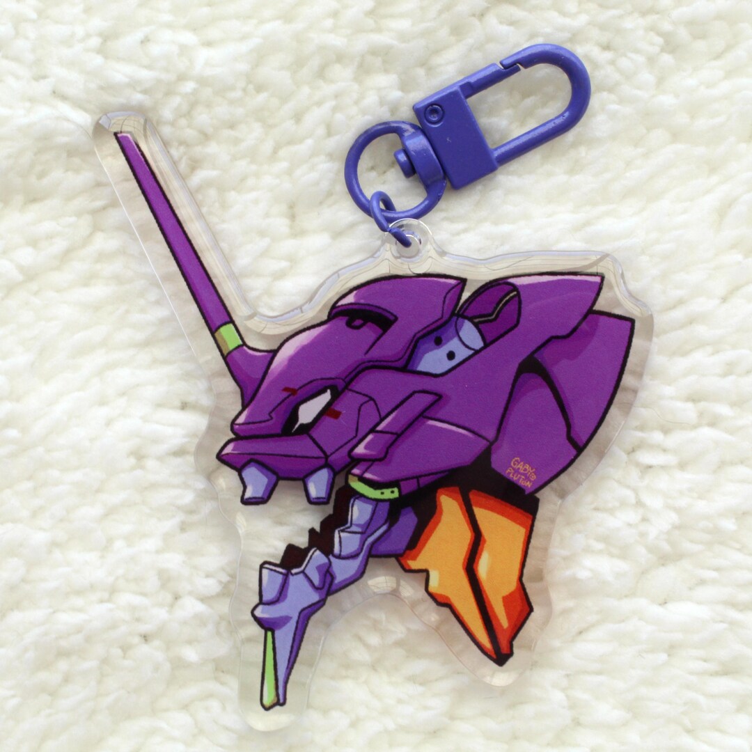 EVA-01 Evangelion Keychain - Etsy