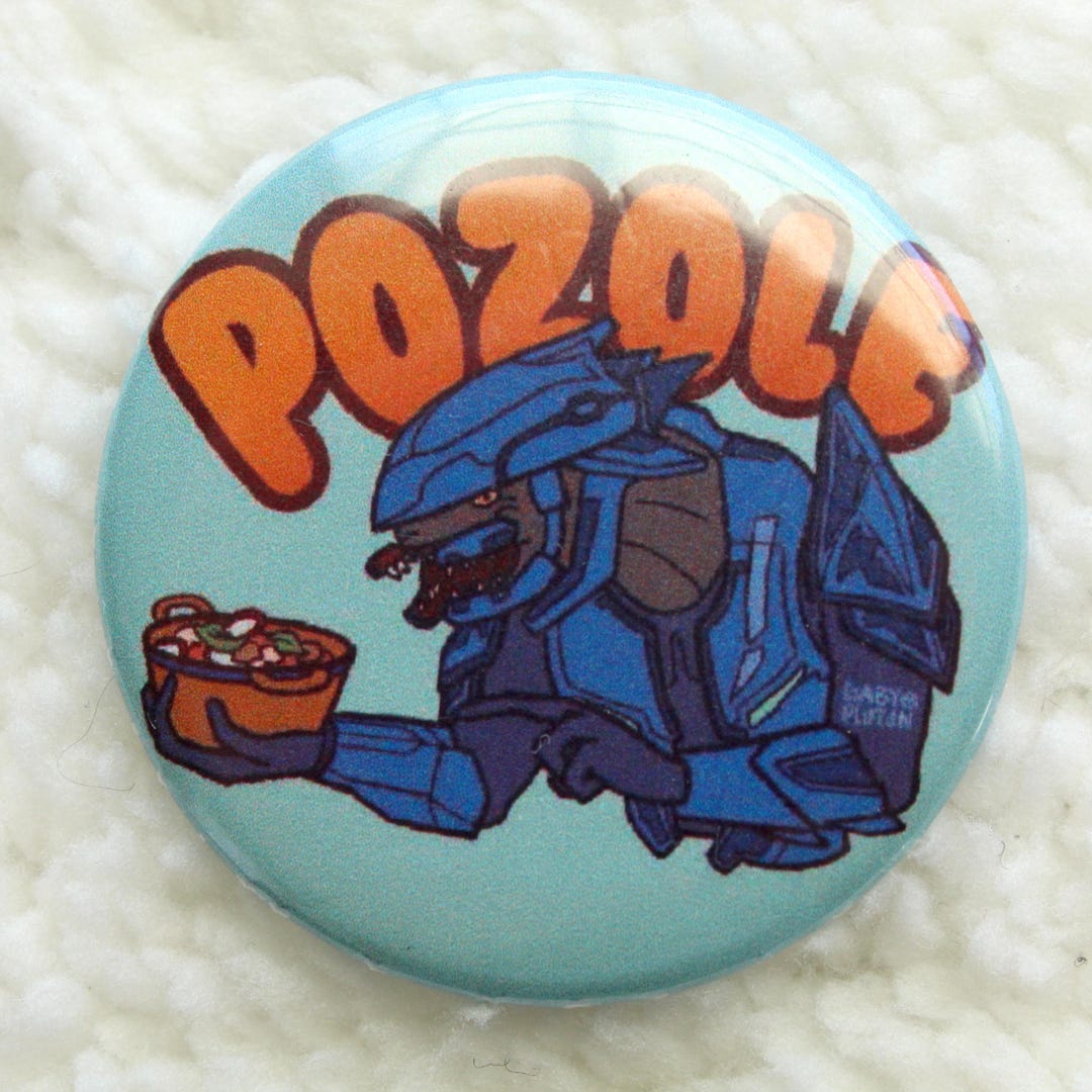 Pozole Elite Halo Meme Metal Button - Etsy