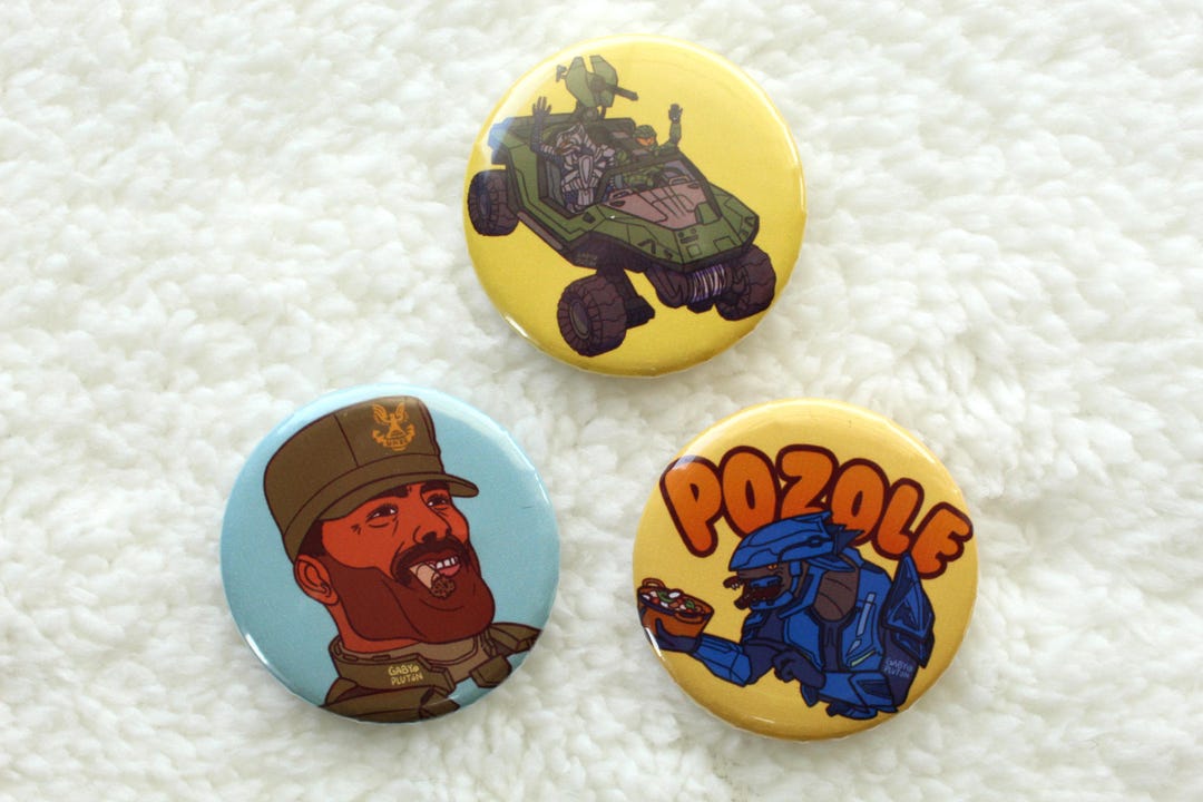 Halo Pozole Meme Metal Buttons - Etsy