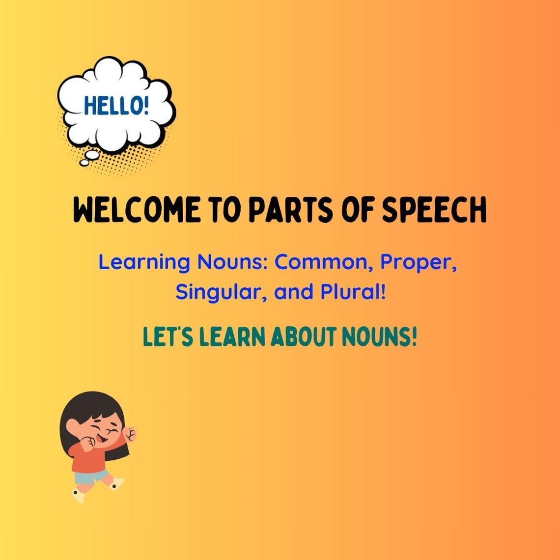 Parts of Speech Nouns Activity Pack Printable Grammar Worksheets for ...
